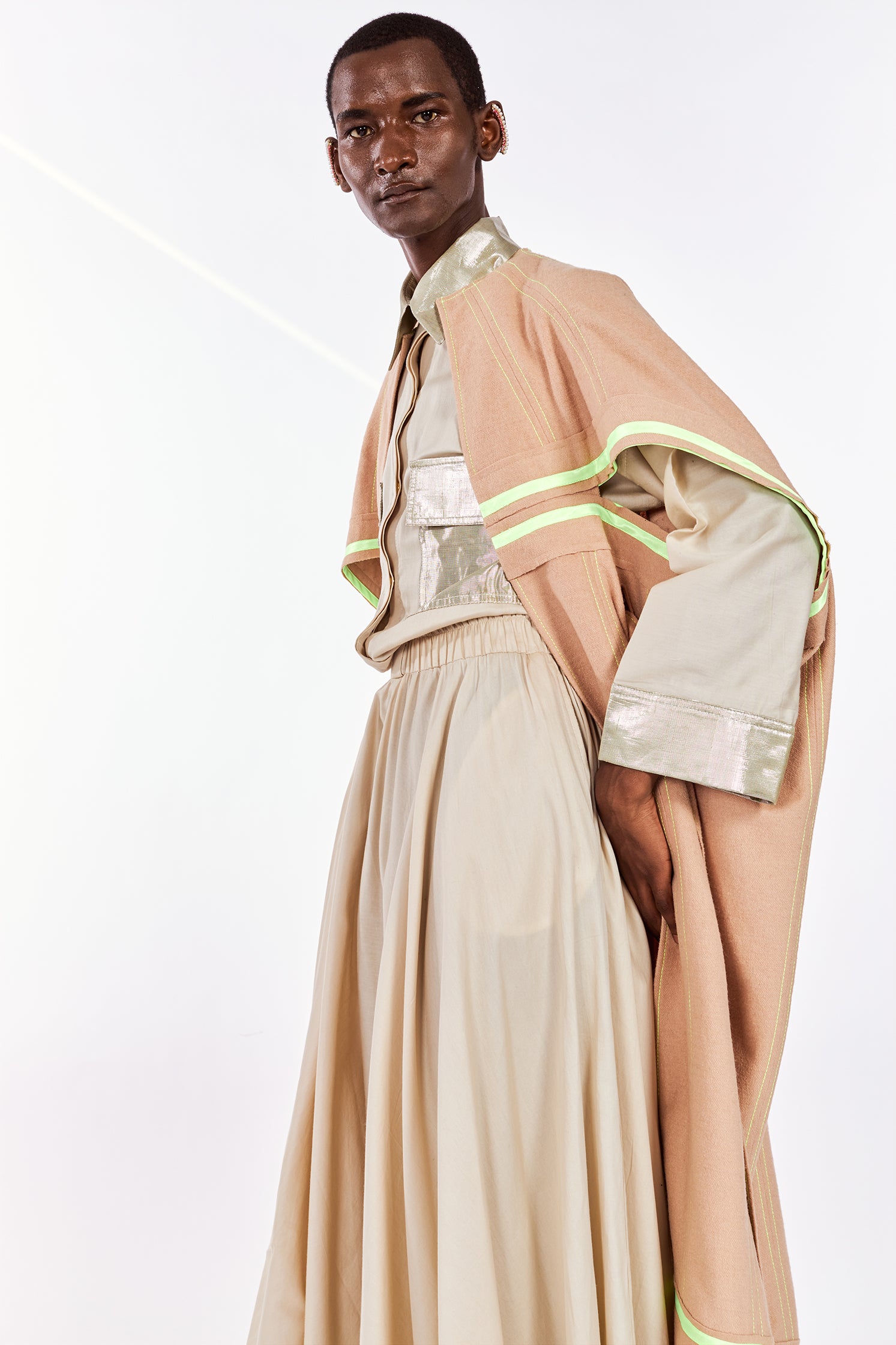 Lumo Green Boiled-Wool Cocoon Coat – Viviers Studio